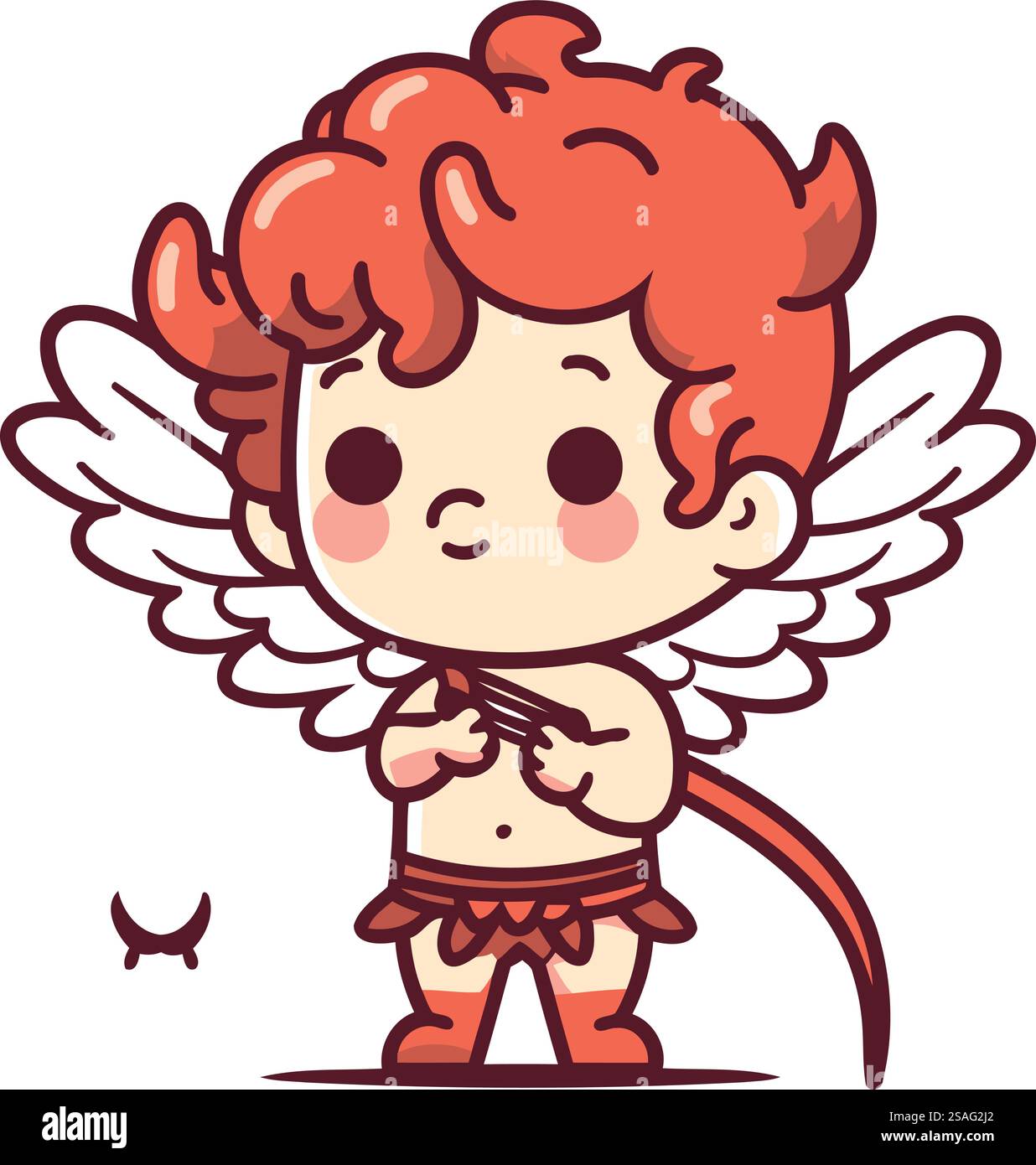 Cupid with wings. Cute cartoon character. Vector illustration Stock ...