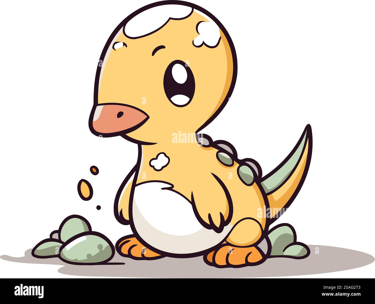 Dinosaur Crying Cartoon Vector Illustration. Isolated On White ...