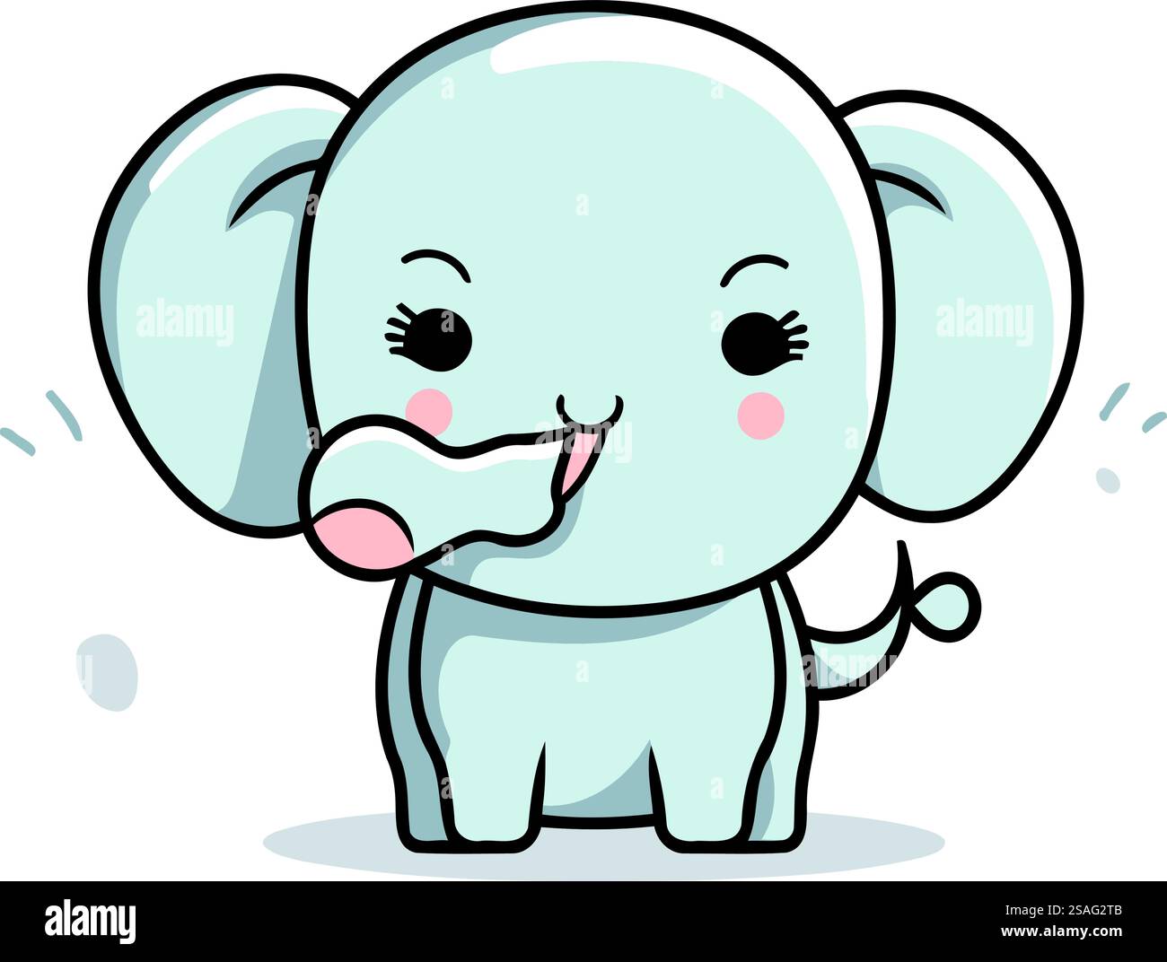 Cute Elephant Cartoon Mascot Character. Vector Illustration Stock ...