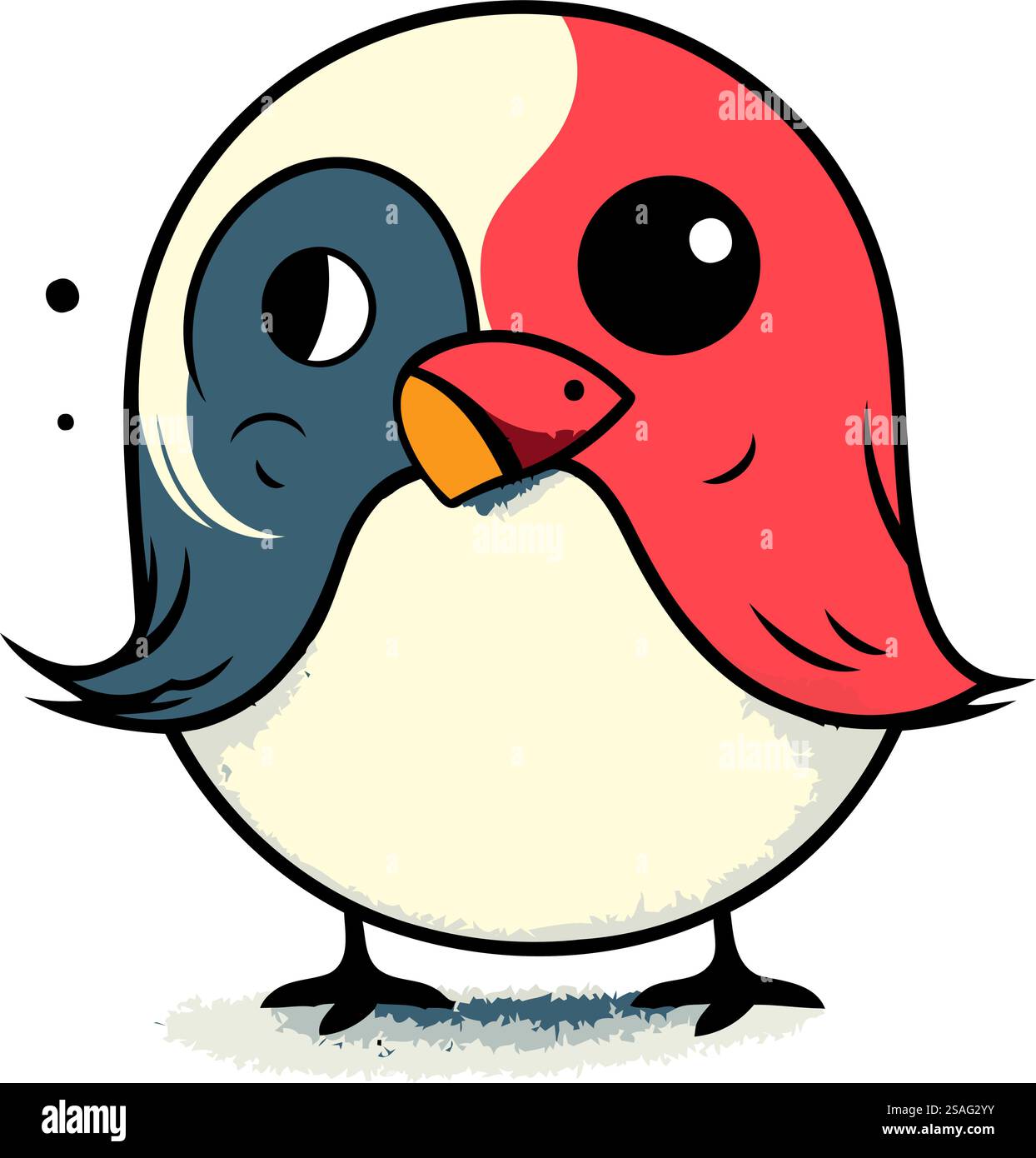 Cute cartoon robin. Vector illustration isolated on white background ...