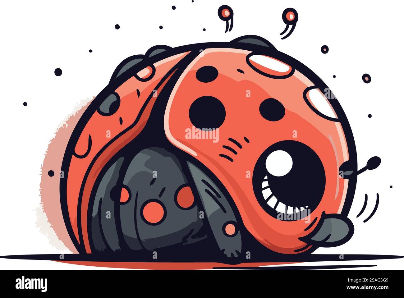 Vector illustration of a cute cartoon ladybug. Isolated on white ...