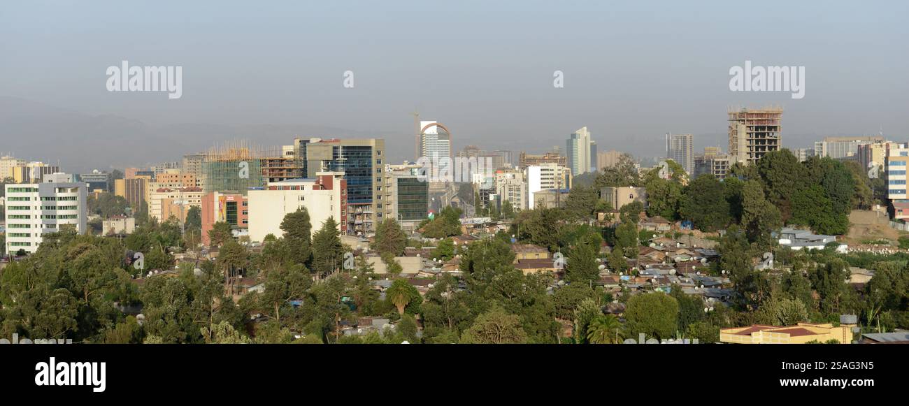 The chaining skyline of Addis Ababa, capital of Ethiopia Stock Photo ...