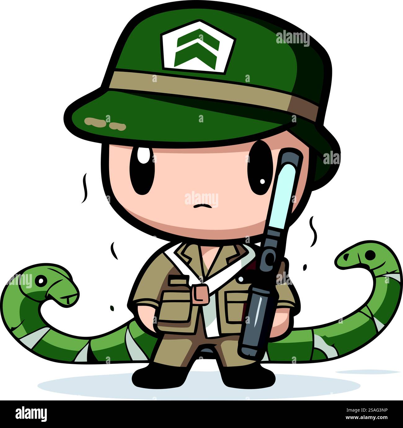 Cute Army Man Cartoon Mascot Character Vector Illustration Stock Vector ...