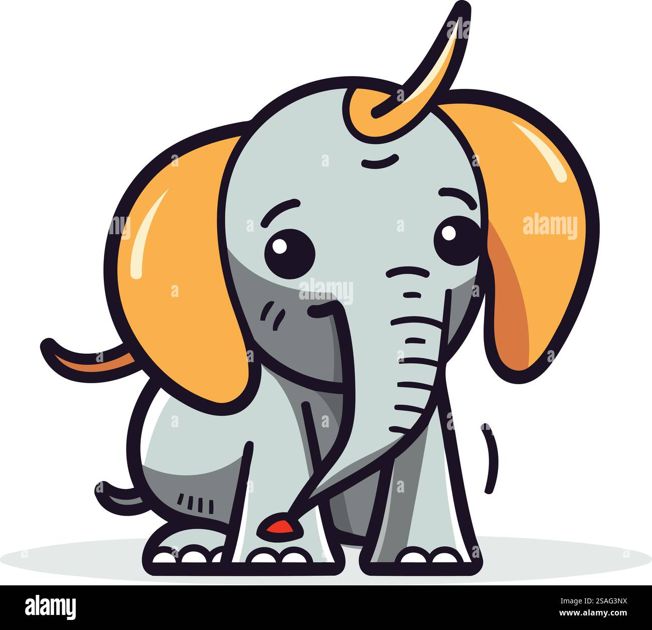Cute cartoon elephant. Animal character design. Colorful vector ...