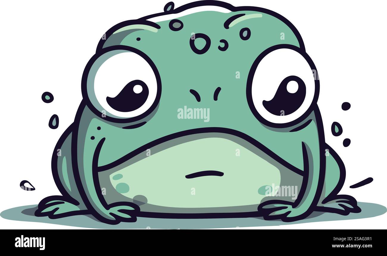 Frog cartoon character. Vector illustration isolated on a white ...