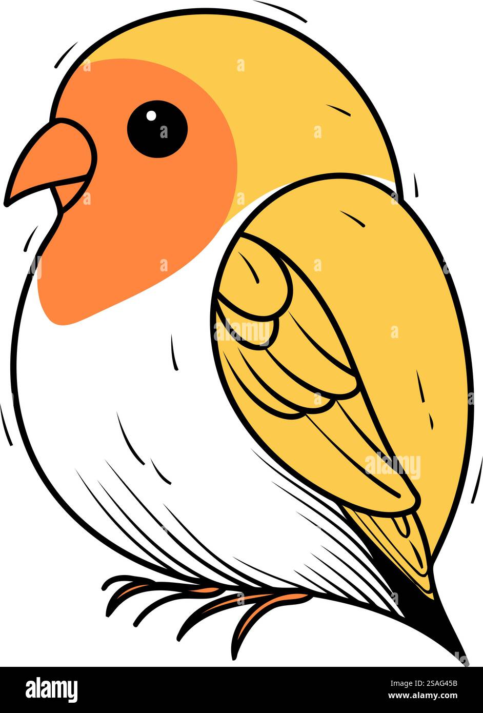 Vector illustration of a cute little bird. Isolated on white background ...