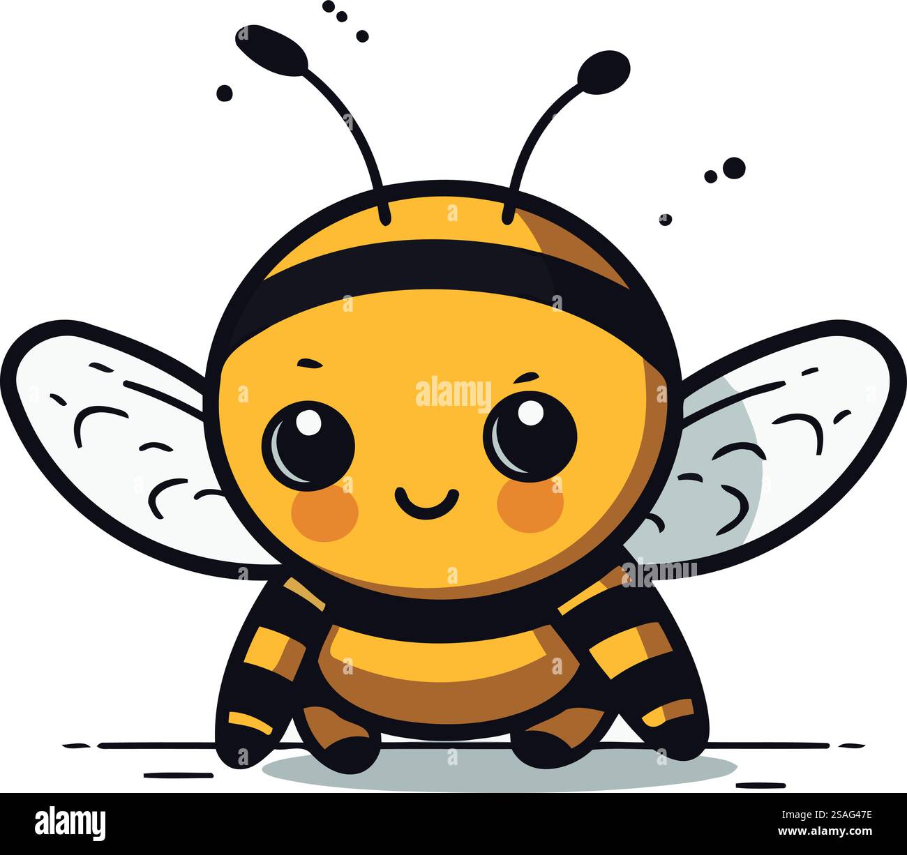 Cute cartoon bee. Vector illustration isolated on a white background ...