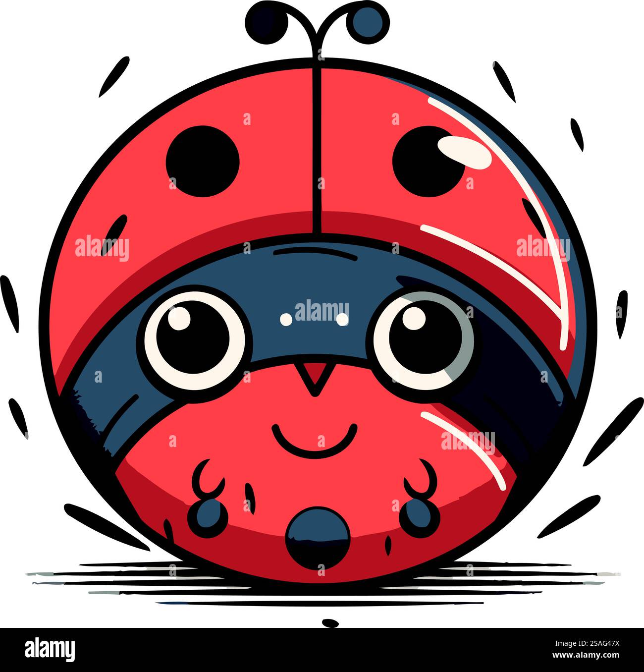 Cute ladybug cartoon character. Vector illustration isolated on white ...