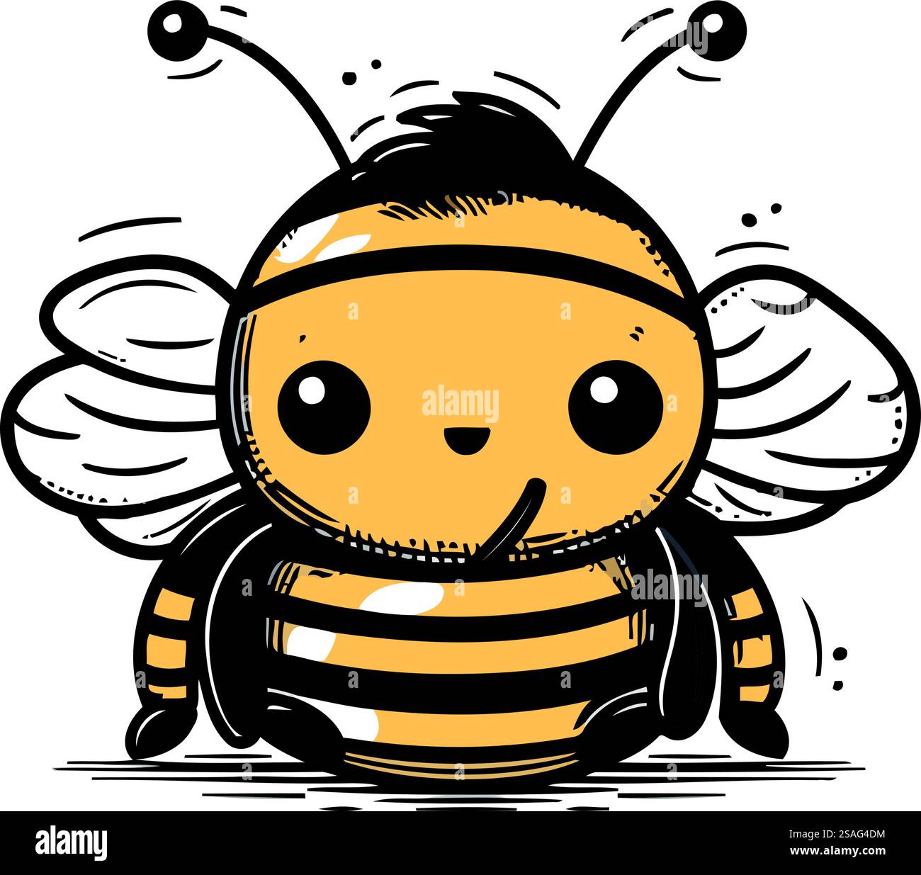 Cute cartoon bee. Vector illustration isolated on a white background ...