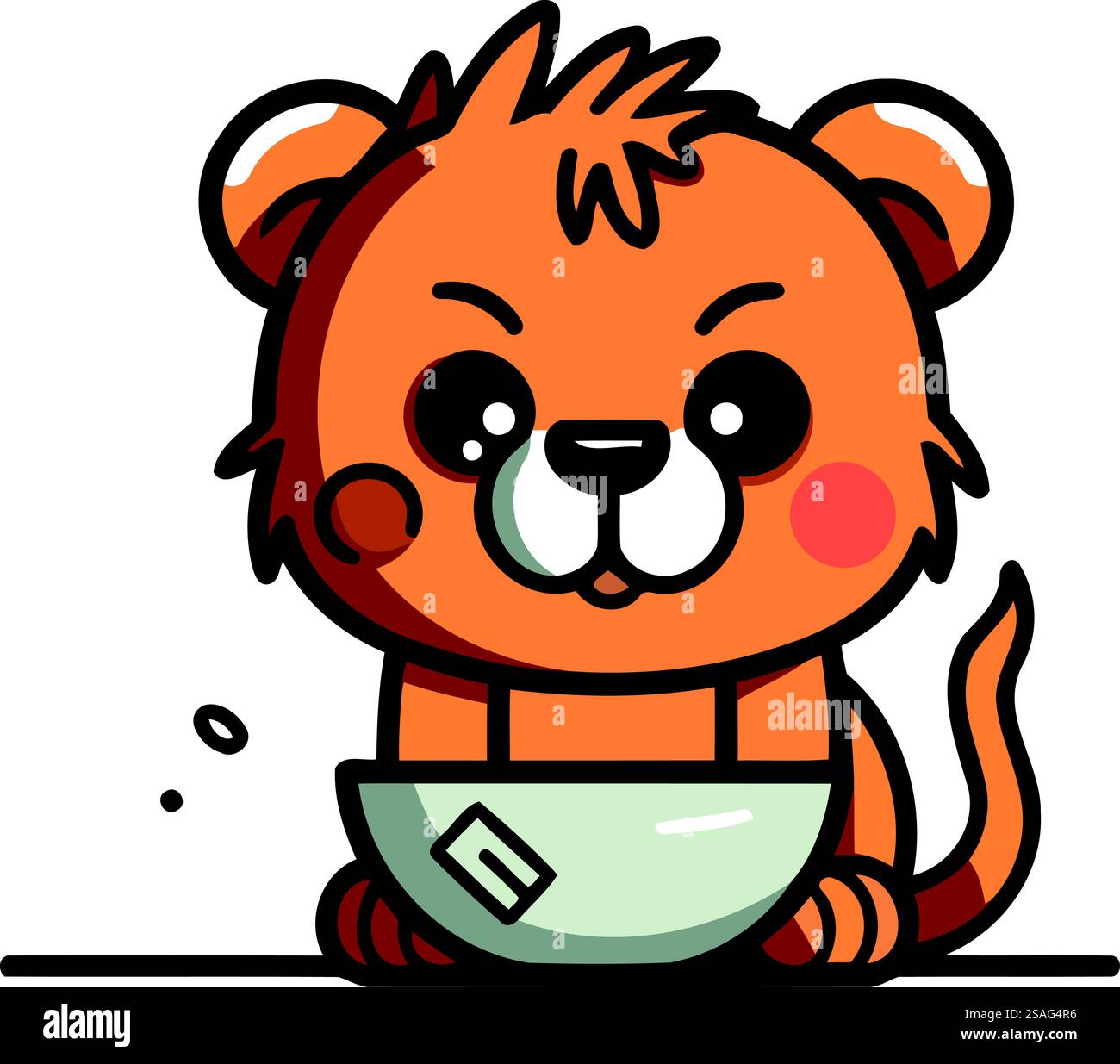Cute cartoon hamster with a bowl of soup. Vector illustration Stock ...