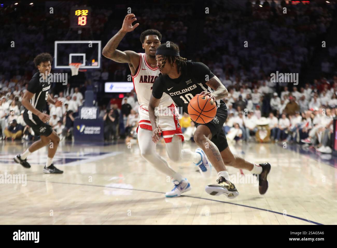 TUCSON, AZ - JANUARY 27: Iowa State Cyclones guard Keshon Gilbert #10 ...