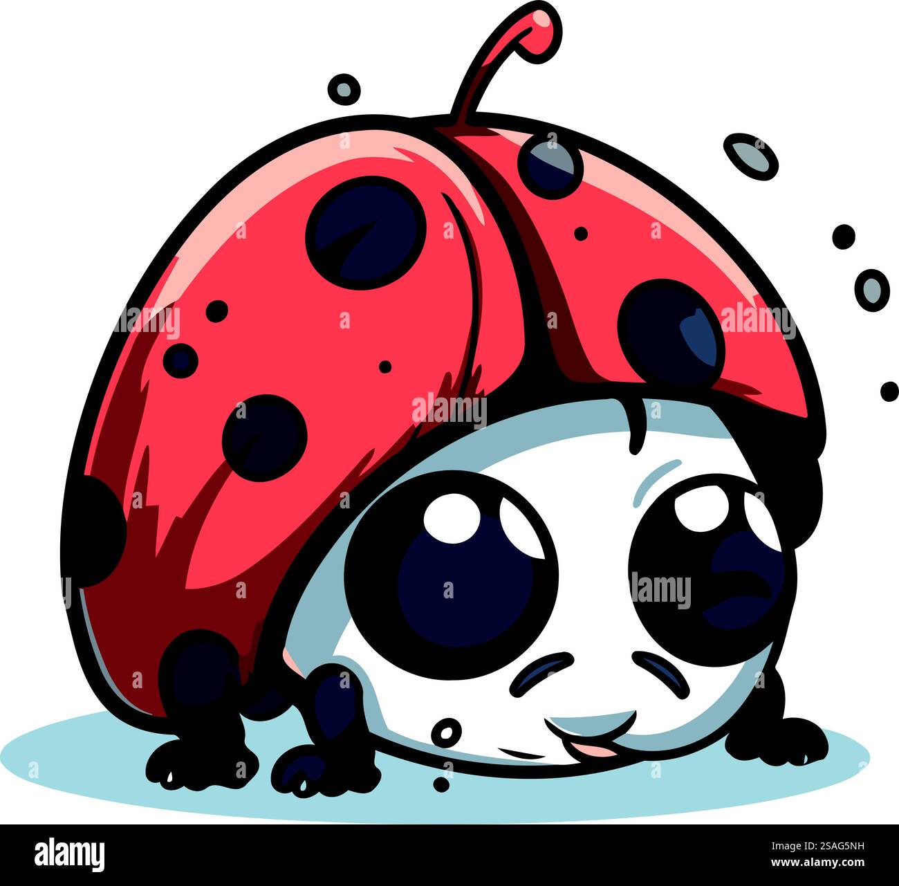 Cute cartoon ladybug isolated on white background. Vector illustration ...