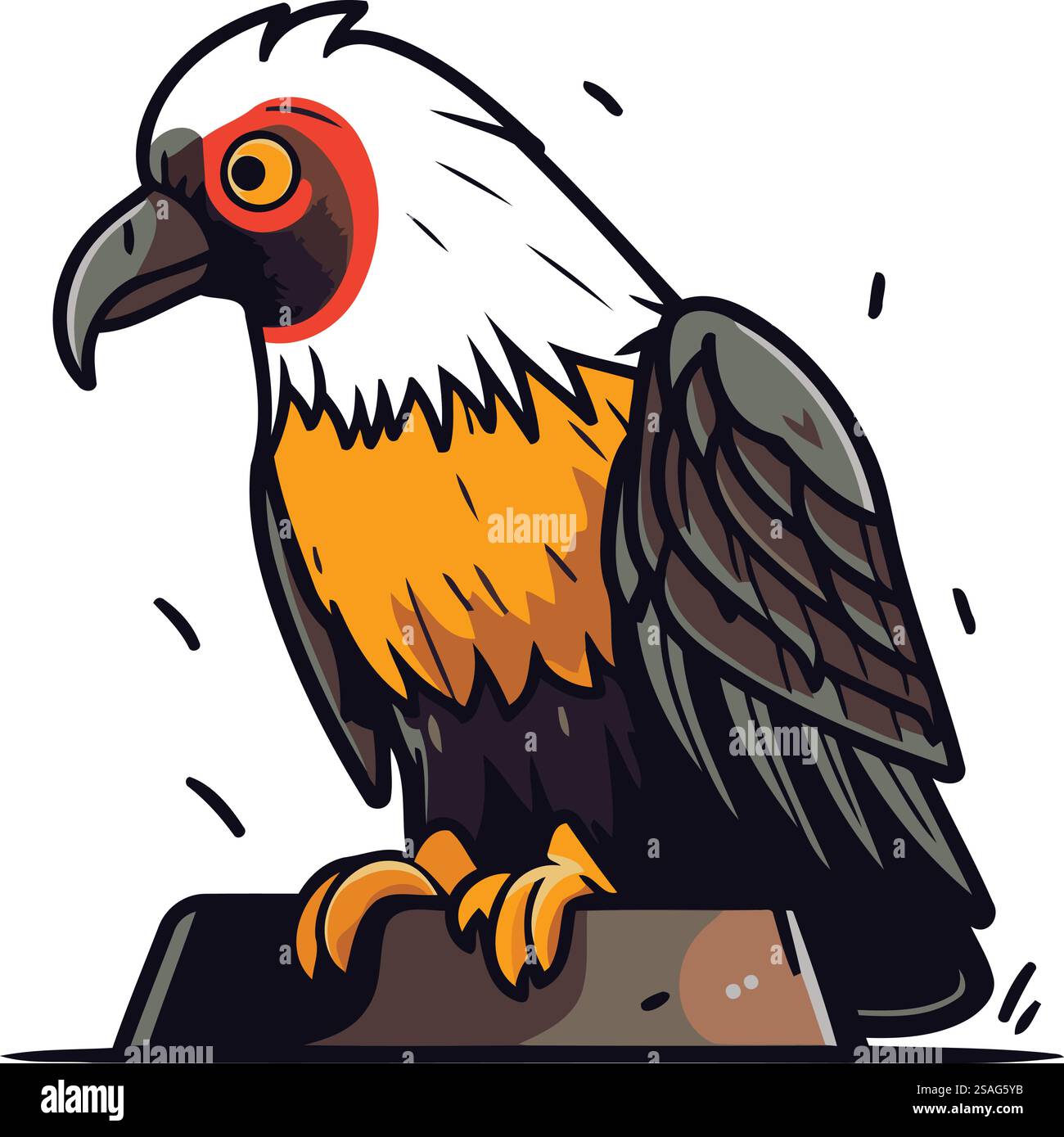 Illustration of a bald eagle sitting on a perch. Vector illustration ...