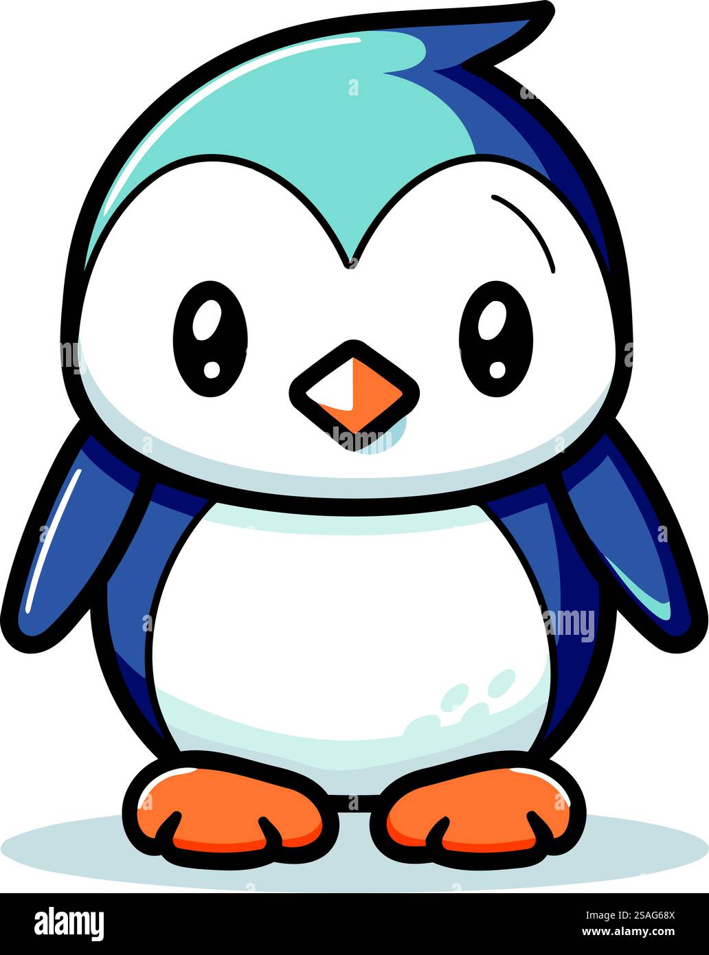 Cute penguin cartoon mascot isolated on white background vector ...