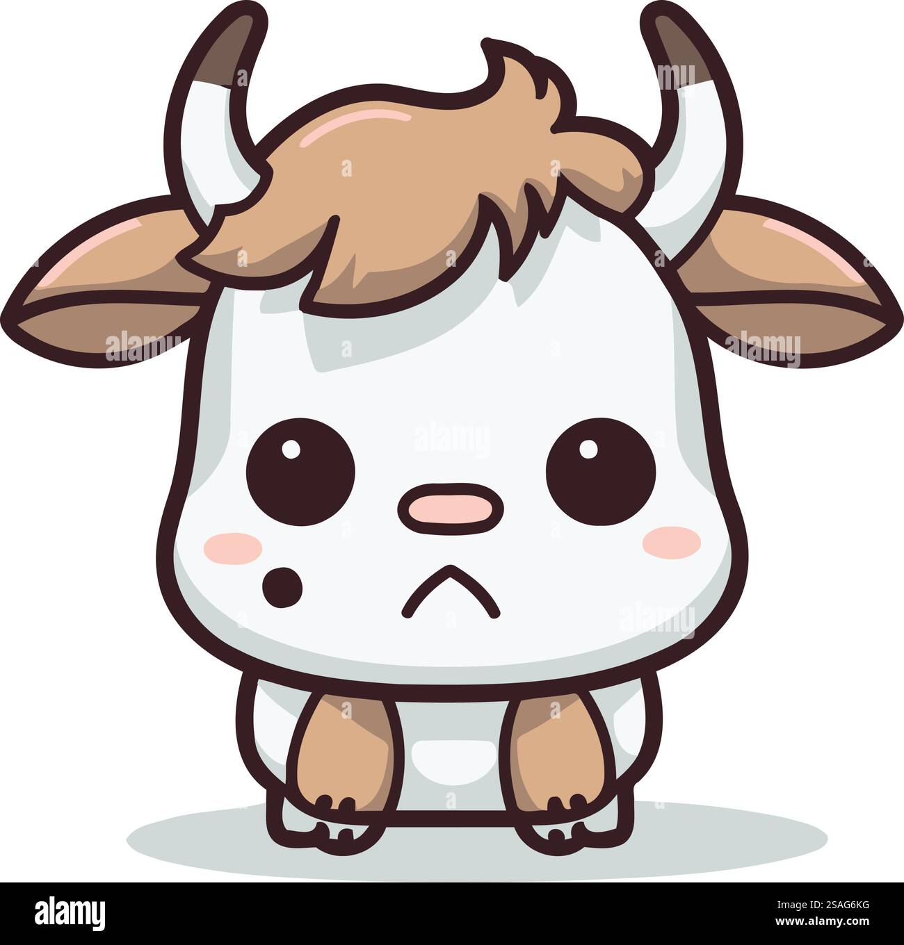 Cute yak character cartoon design vector illustration. Cute cartoon cow ...