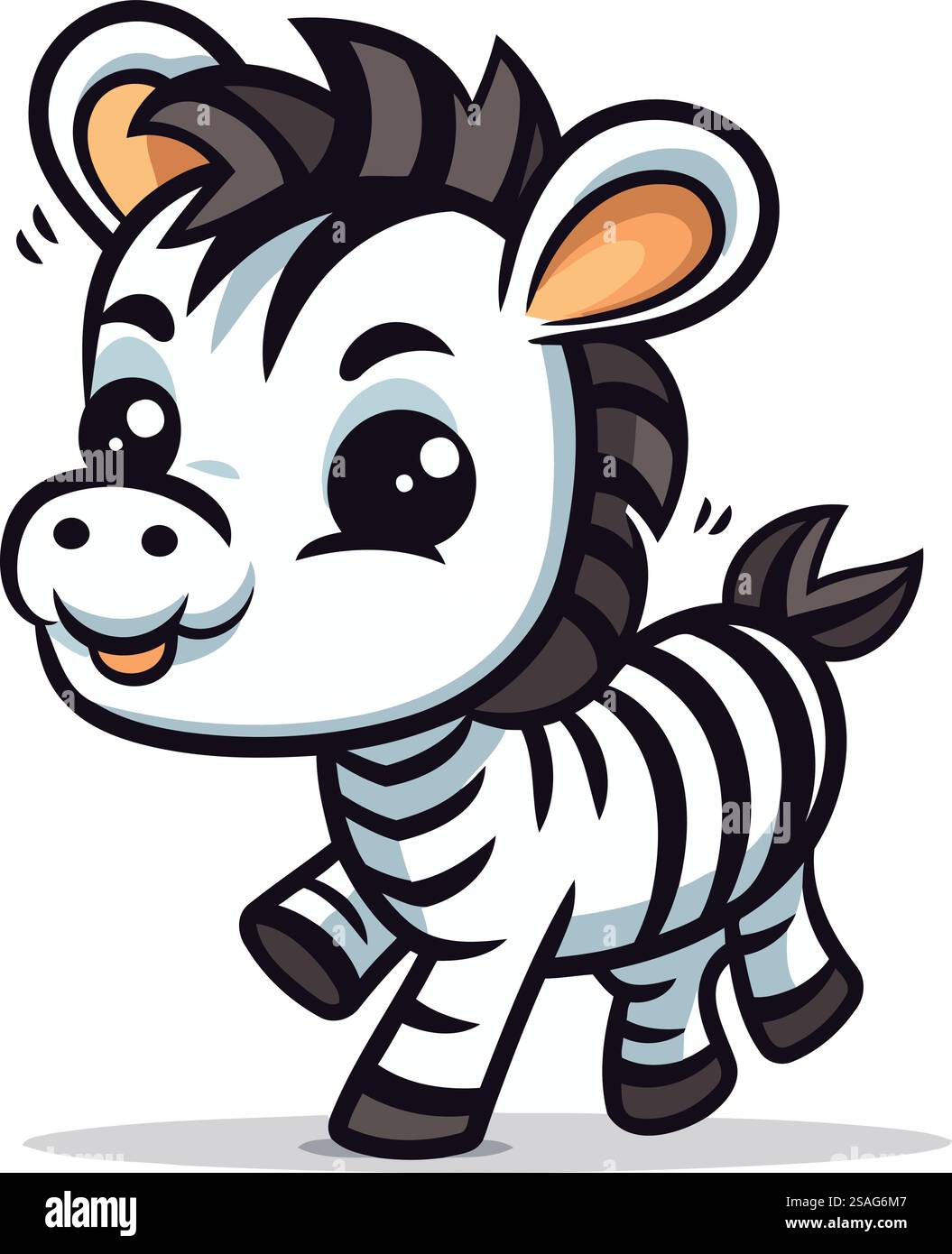 Zebra Cute Cartoon Mascot Character Vector Illustration Stock Vector ...