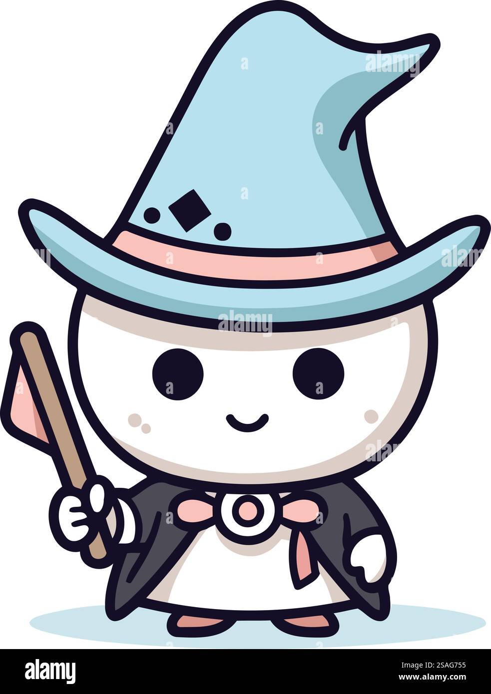 Cute Wizard Character. Cute Cartoon Wizard Vector Illustration Stock ...