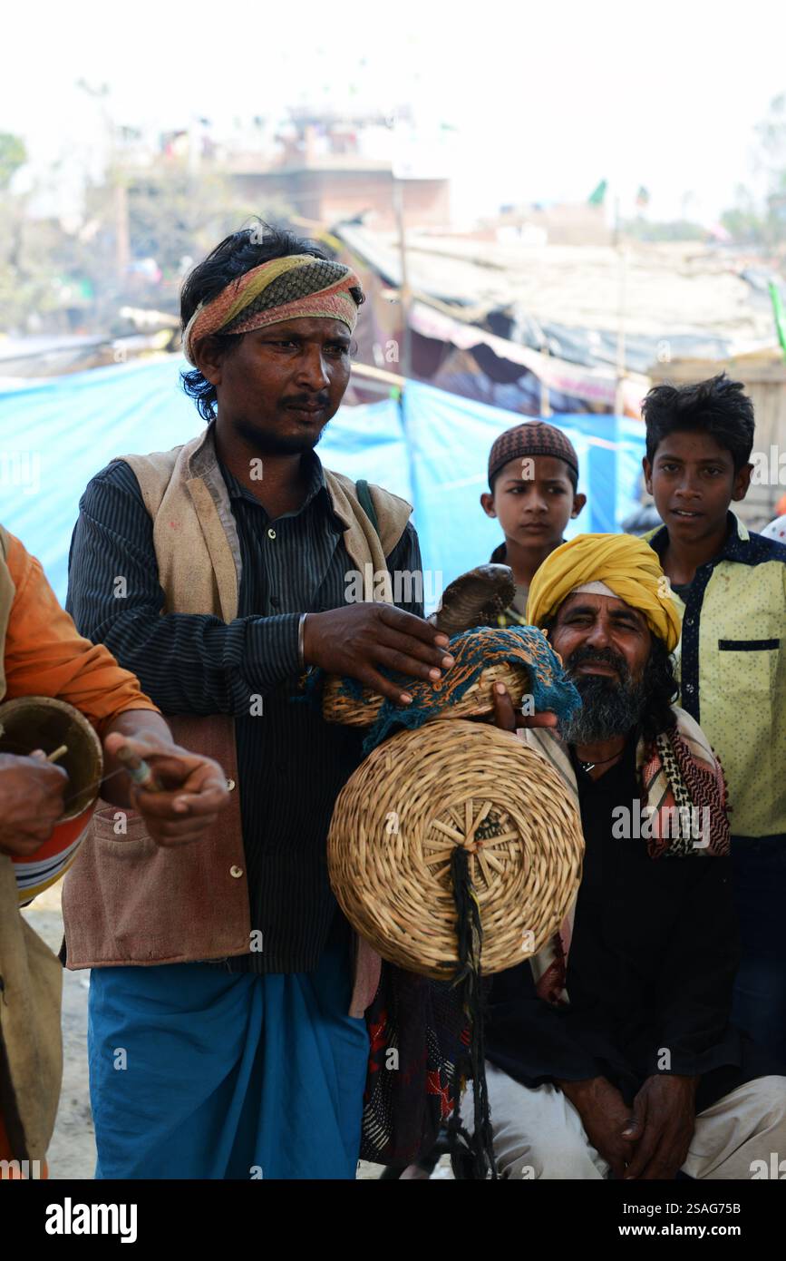 A Snake Charmer at the Makanpur Mela in Uttar Pradesh, India Stock ...