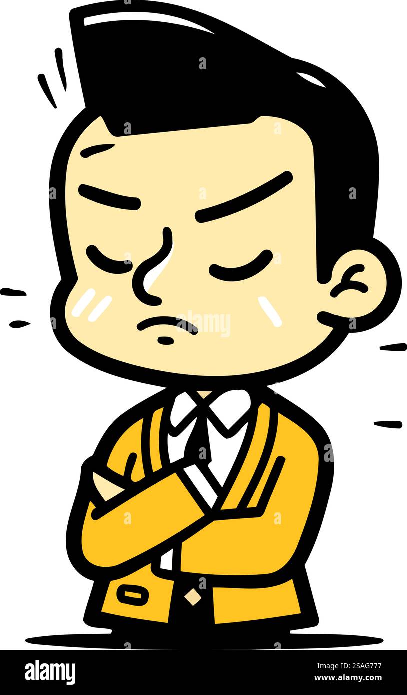 Angry boss. vector illustration in cartoon style. Isolated on white ...