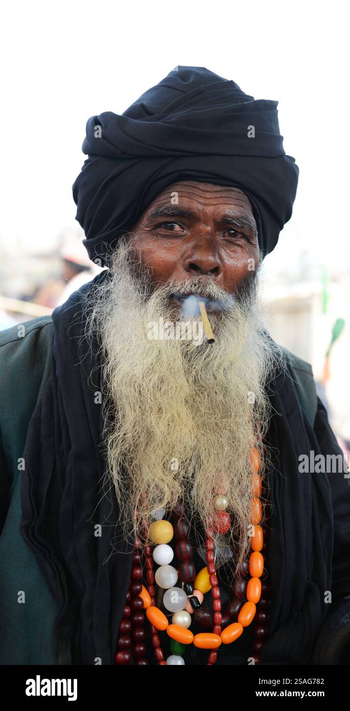 Portrait of a Sufi faqeer attending the annual 'Urs (death anniversary ...