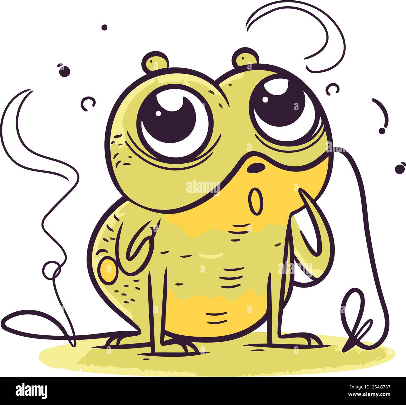 Funny frog. Vector illustration of a cute cartoon frog. Vector ...