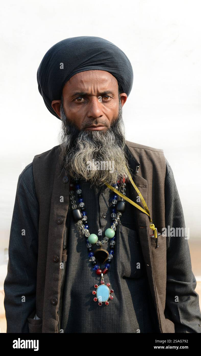 Portrait of a Sufi faqeer attending the annual 'Urs (death anniversary ...