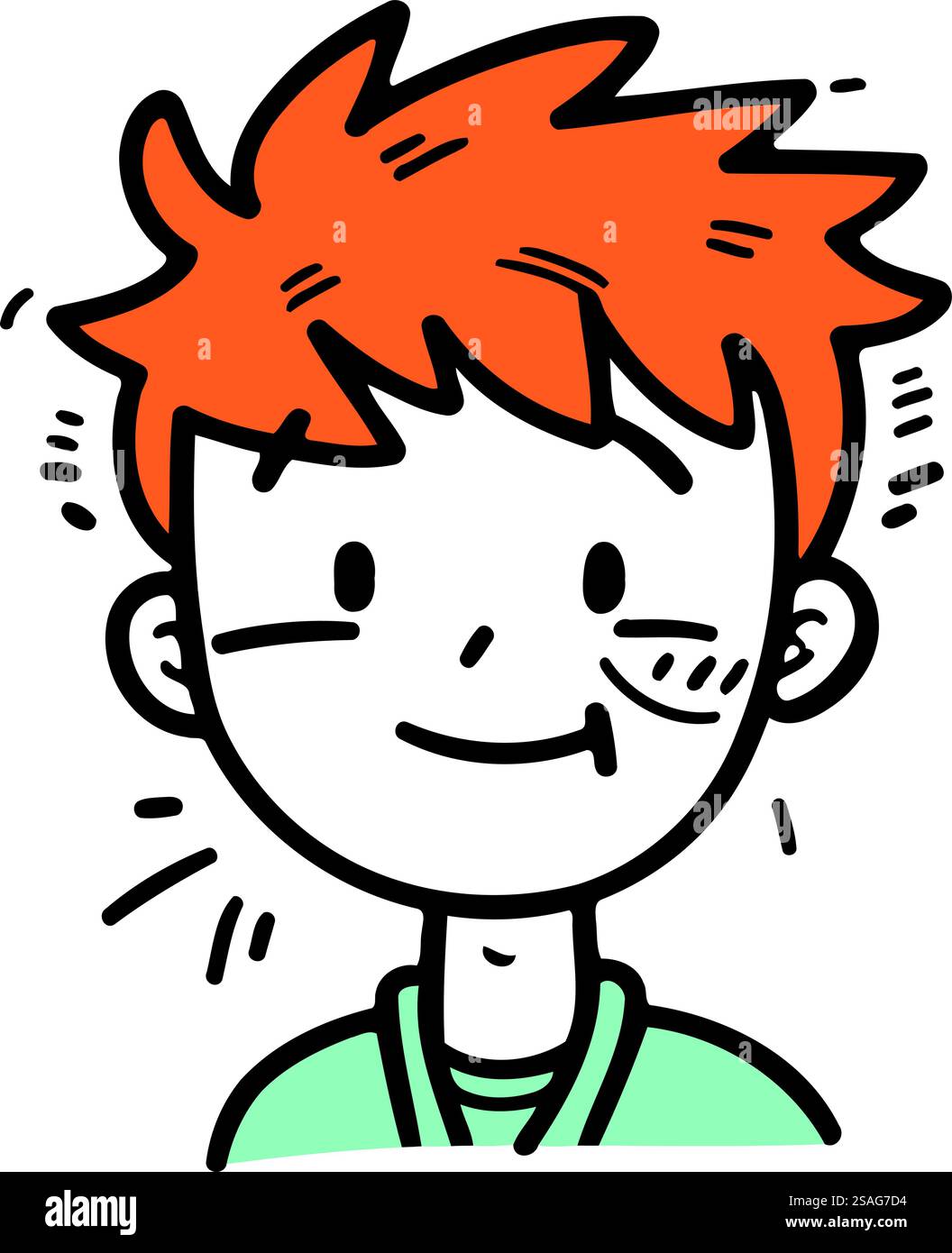 Smiling boy Vector illustration. isolated on a white background Stock ...