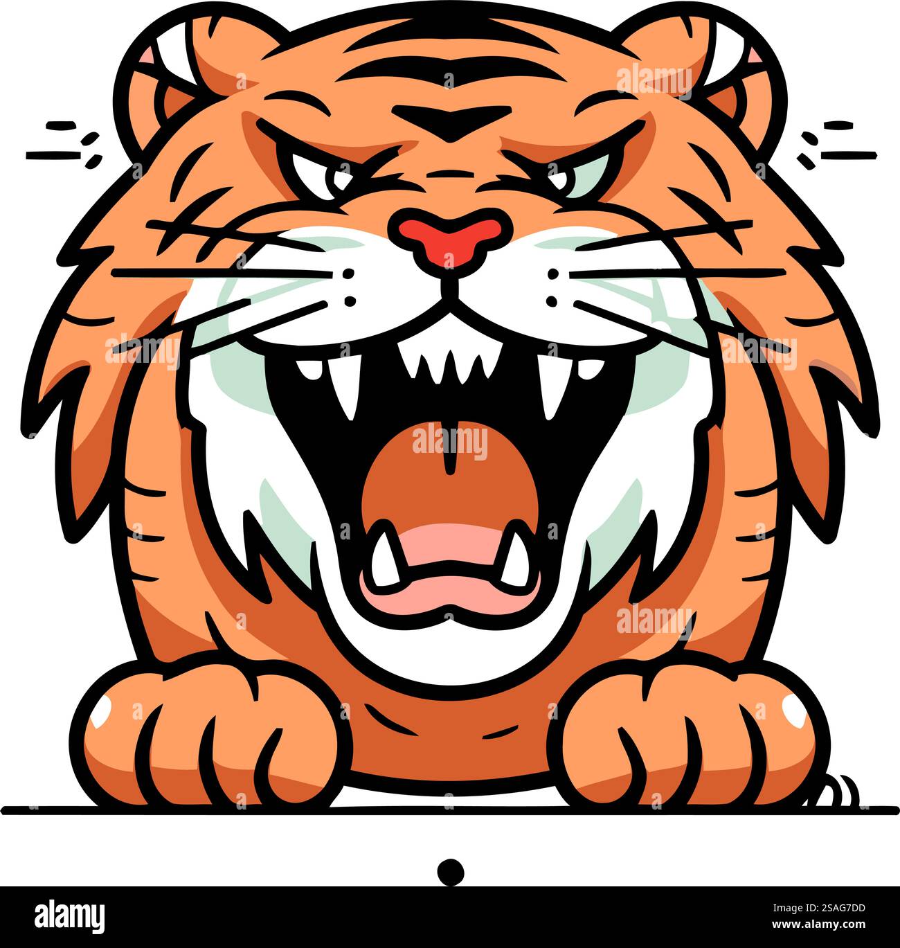 Angry tiger. Vector illustration. Isolated on white background Stock Vector Image & Art - Alamy