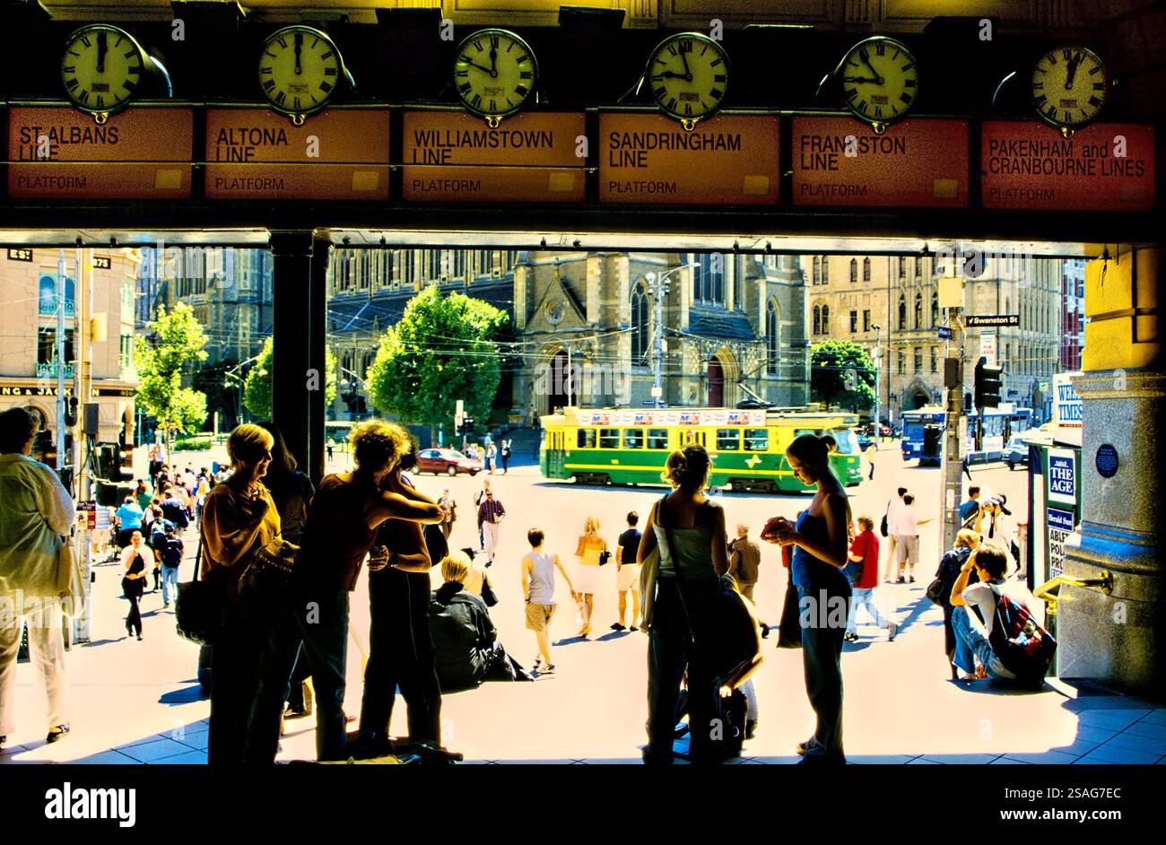 City scene from Flinders Street Railway Station, Melbourne, Australia ...