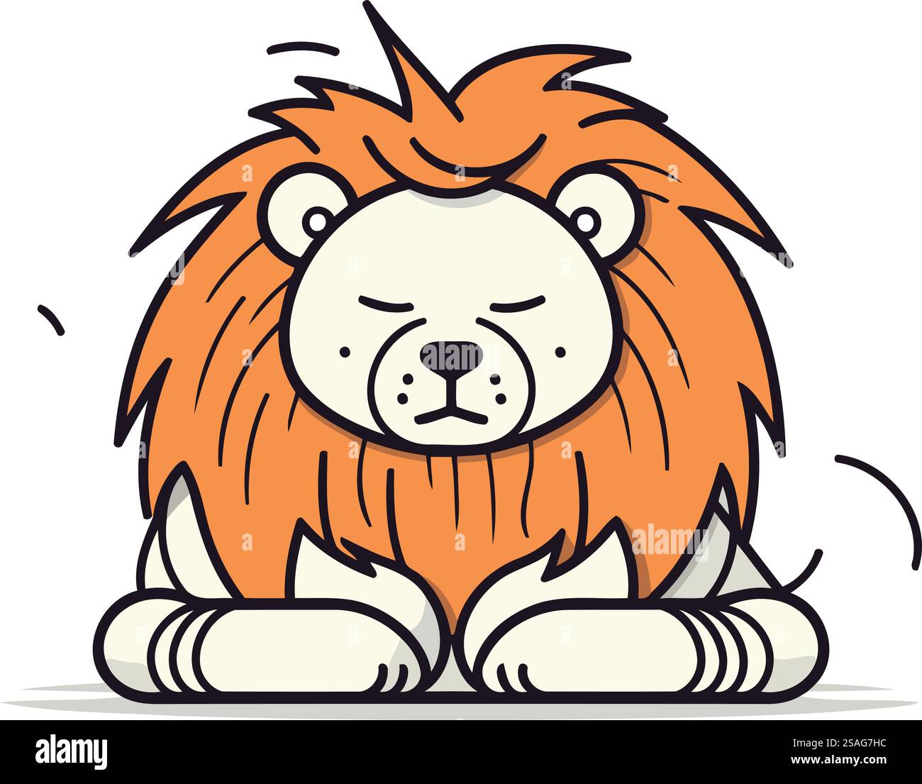 Cute Lion Cartoon Mascot Character. Vector Illustration Stock Vector ...