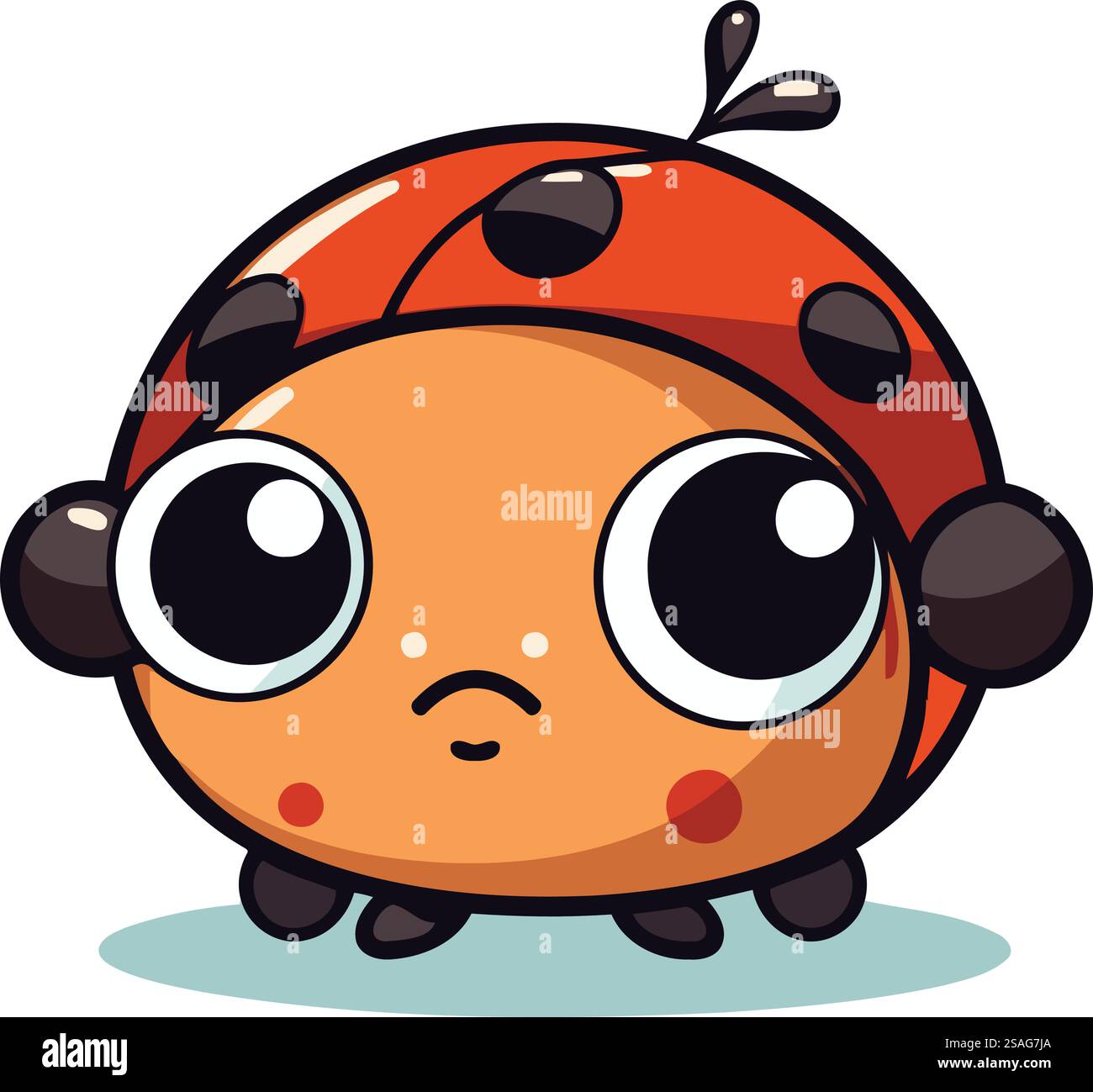 Cute cartoon ladybug. Vector illustration isolated on white background ...
