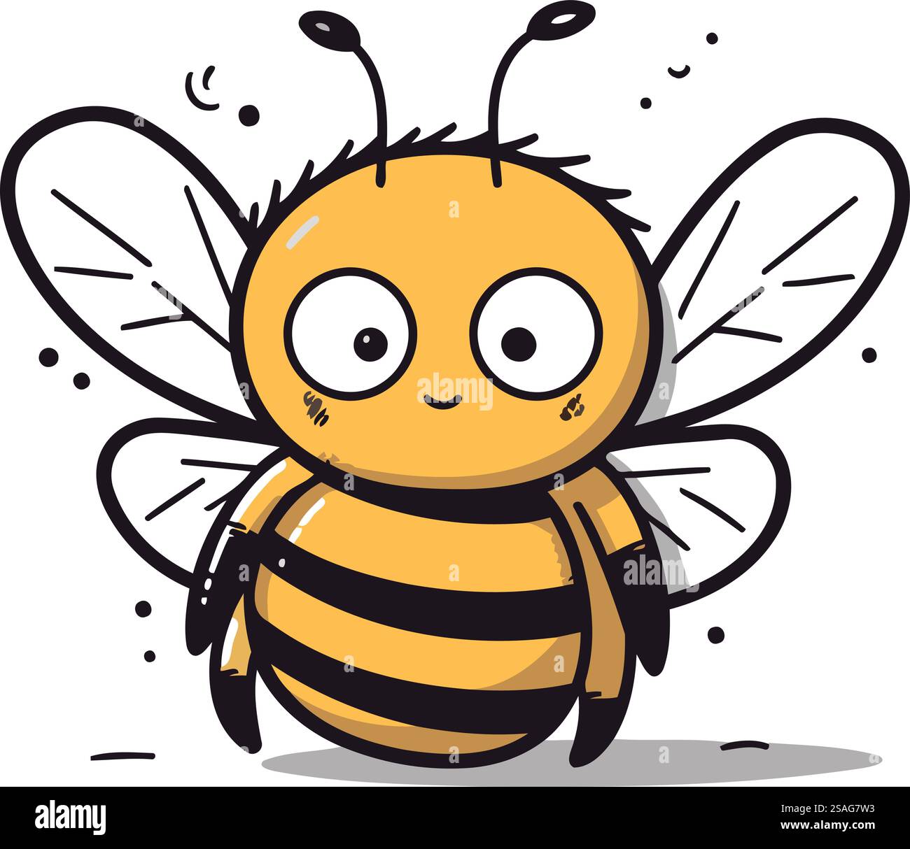 Cute cartoon bee. Vector illustration isolated on a white background ...