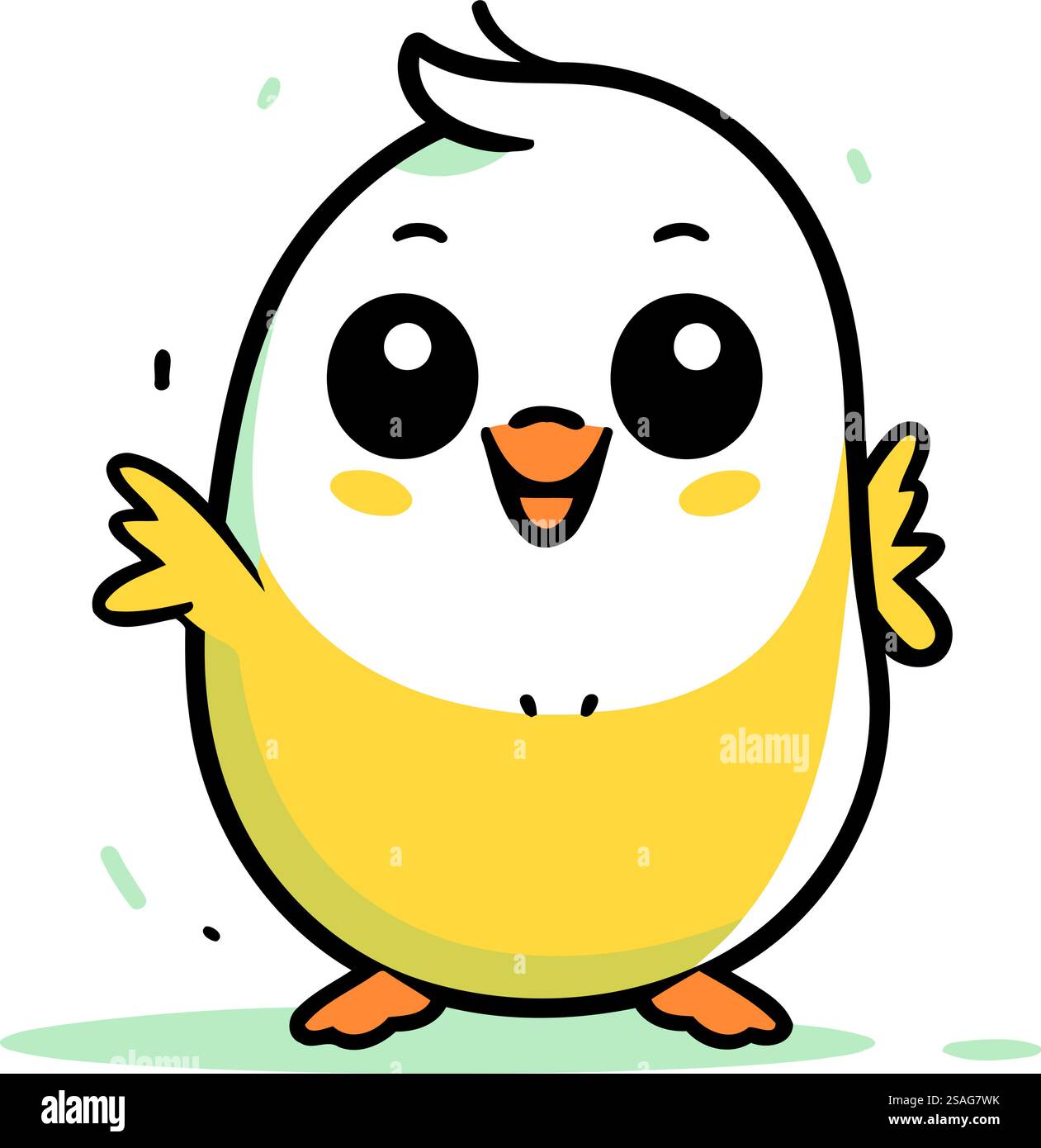 Cute little chick. Vector illustration in a flat cartoon style Stock ...