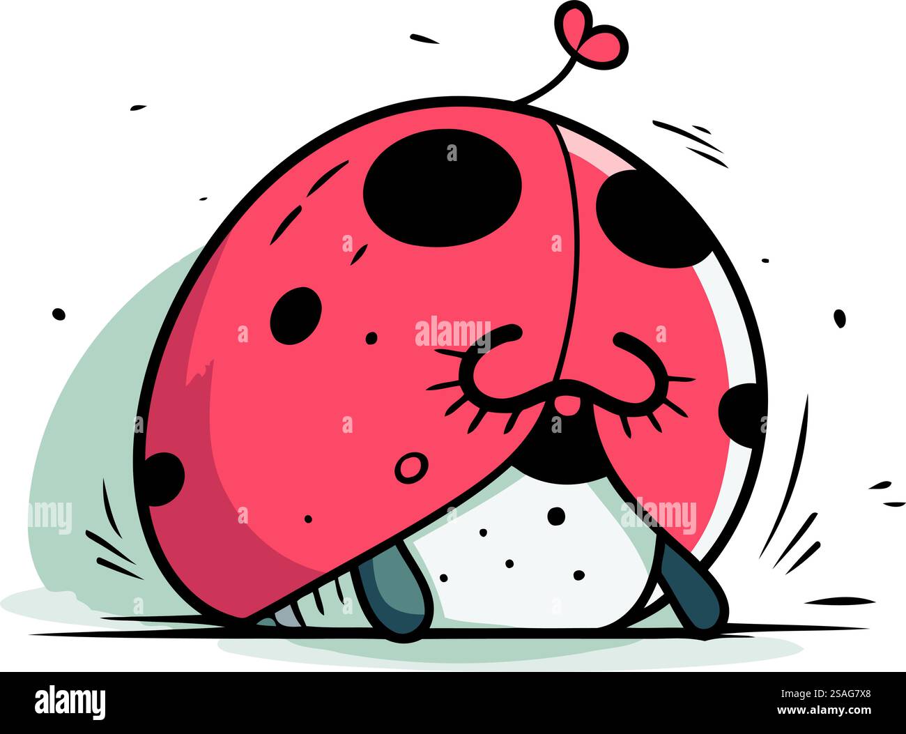 Cute ladybug cartoon character. Vector illustration in doodle style ...