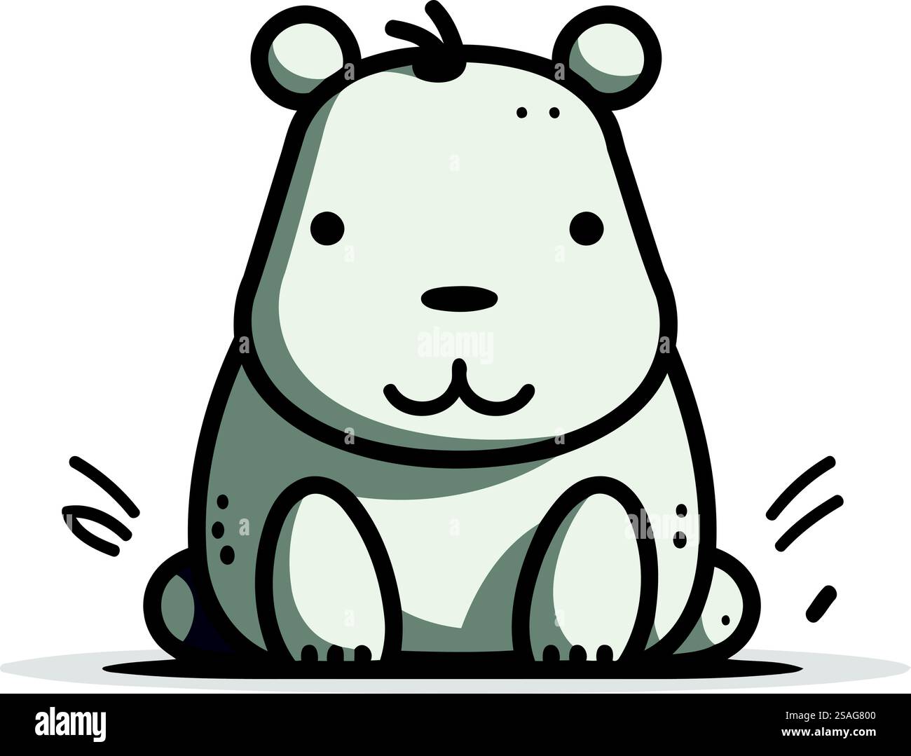 Cute cartoon hippo. Vector illustration isolated on white background ...