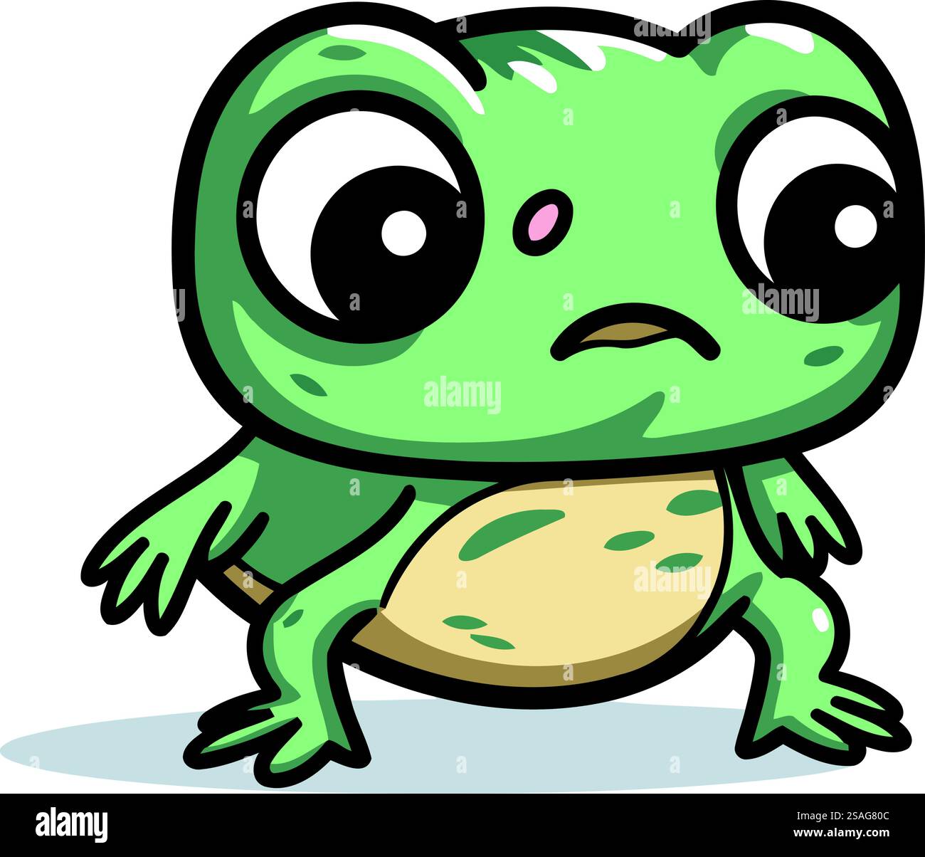Frog Cartoon Character Mascot Vector Illustration. Cute Frog Stock ...