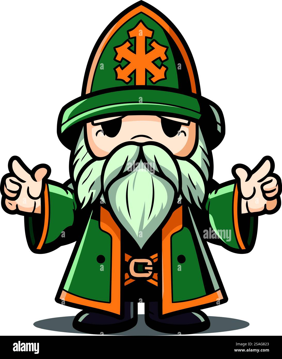Explorer Old Man Cartoon Mascot Character Vector Illustration Stock ...