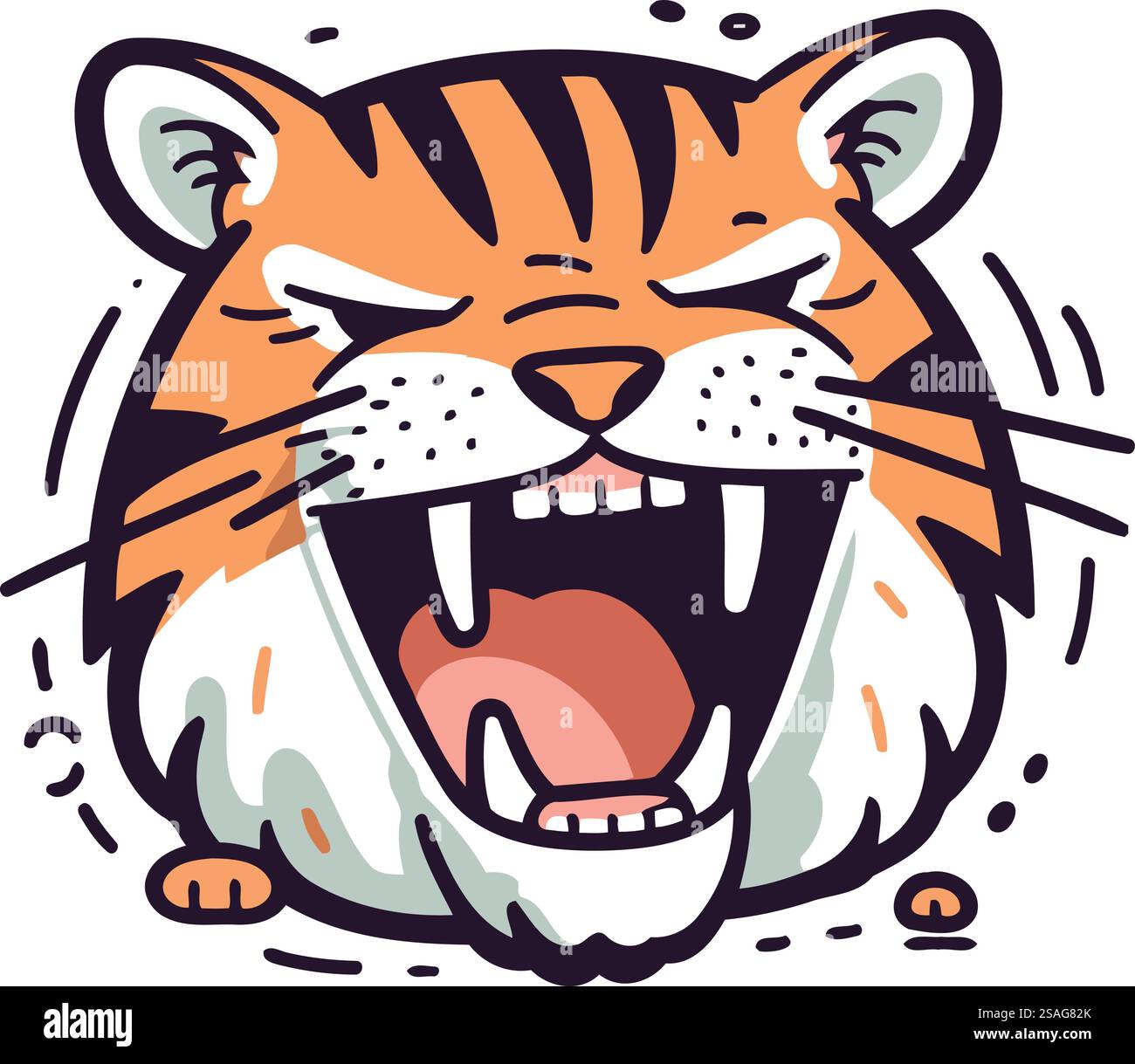 Angry tiger. Vector illustration. Isolated on white background Stock Vector Image & Art - Alamy