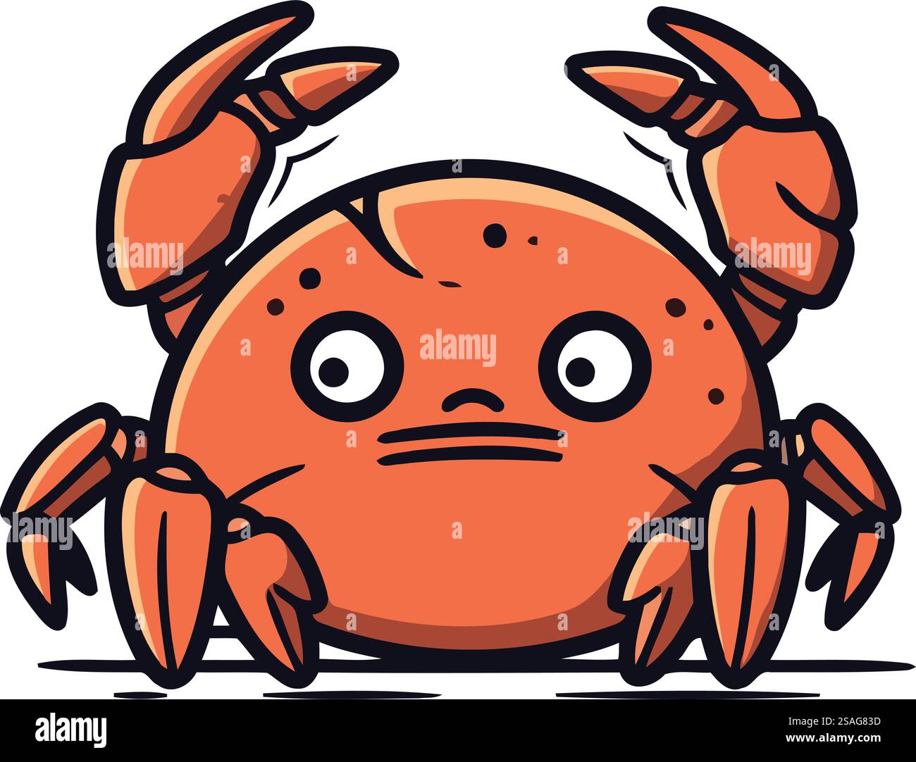 Crab. Cartoon character. Vector illustration isolated on white ...