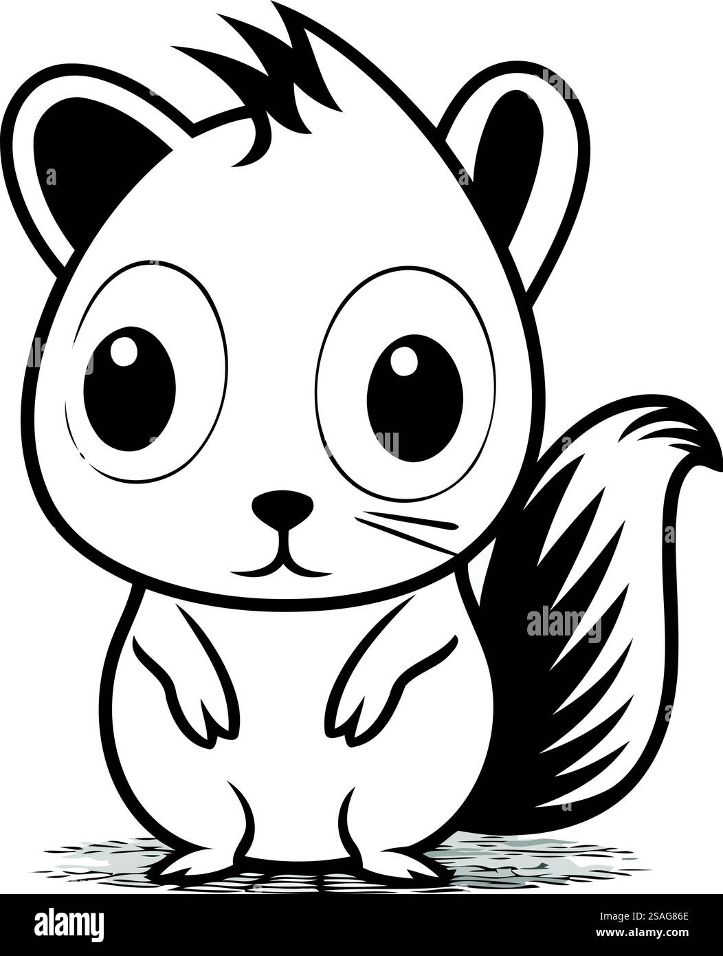 cute little chipmunk on white background. Vector illustration Stock ...