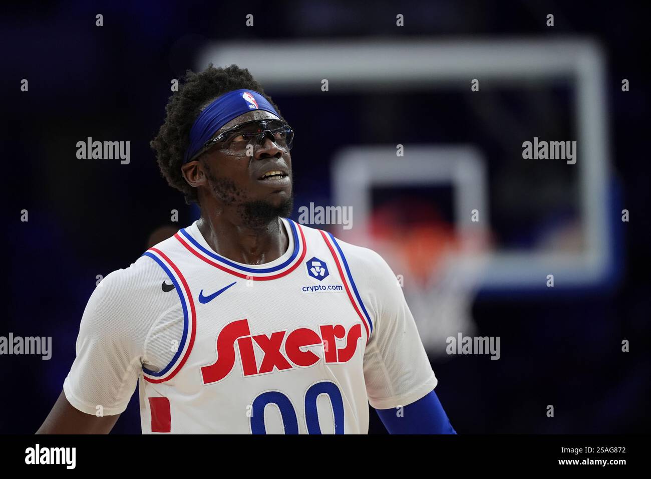 Philadelphia 76ers' Reggie Jackson plays during an NBA basketball game ...