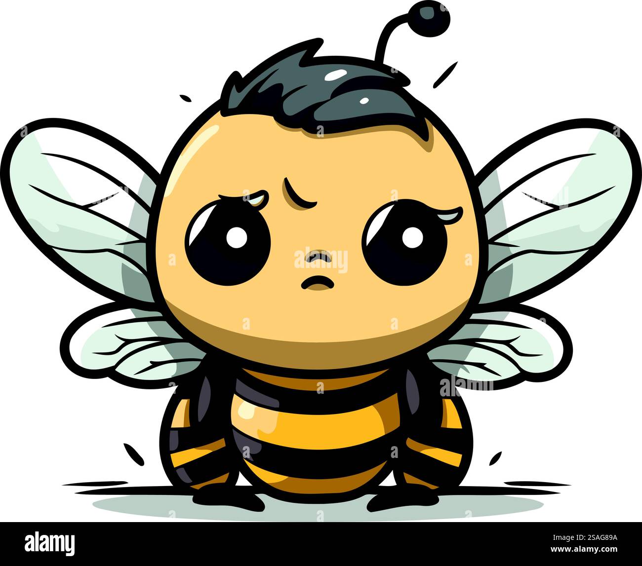 Cute little bee cartoon vector illustration. Cute insect character ...