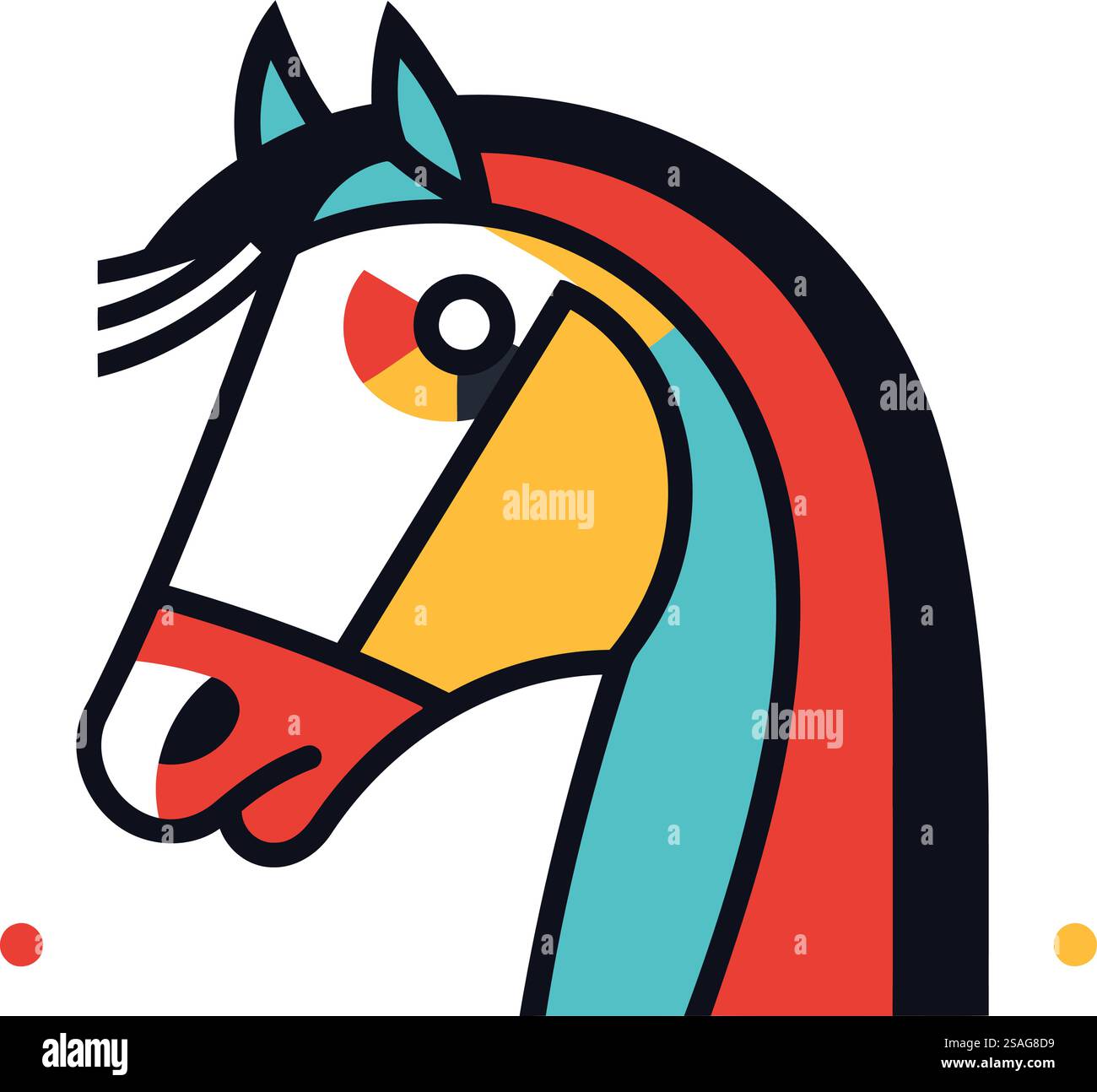 Horse head vector illustration. flat design. isolated on white Stock ...