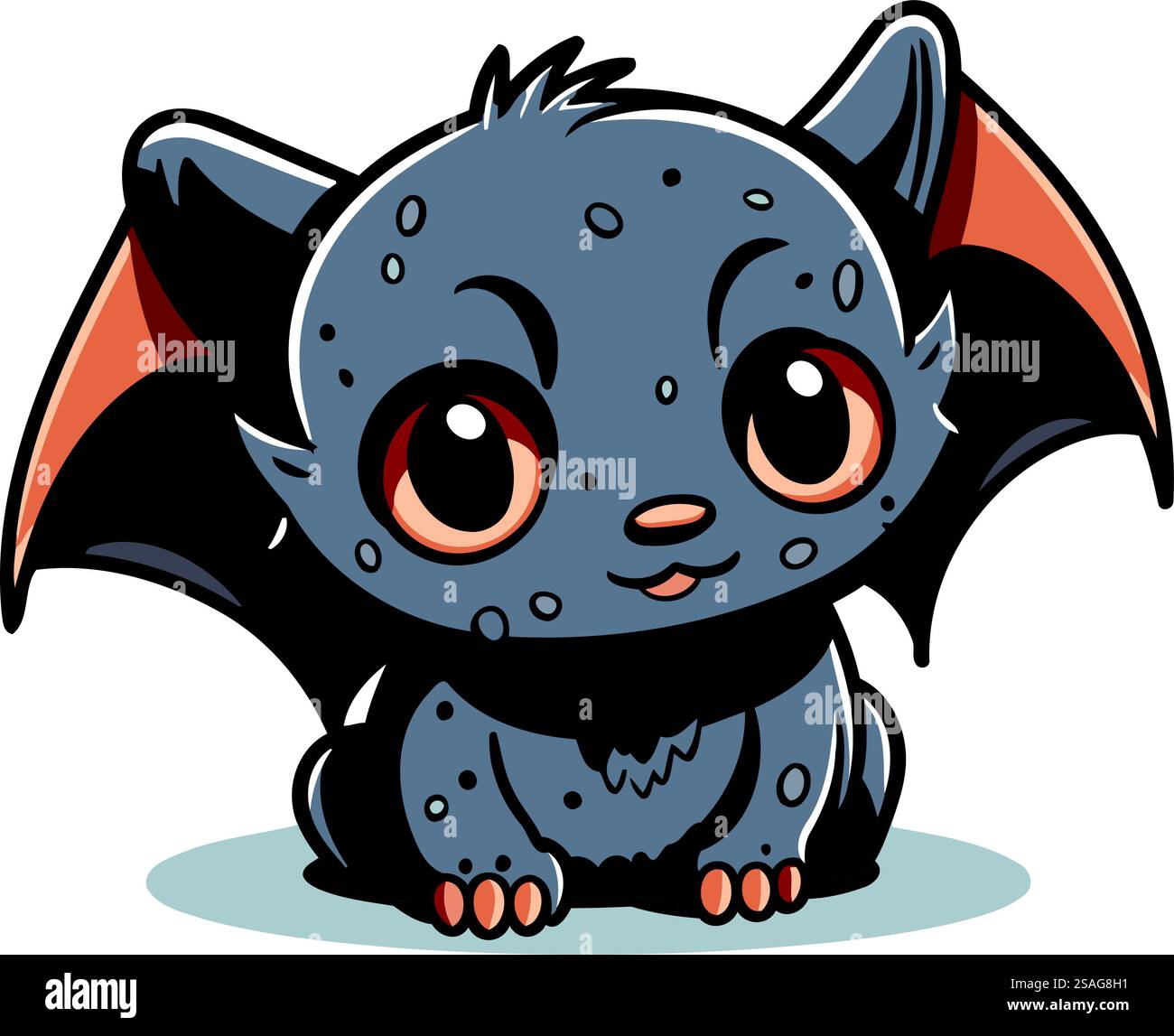 Cute little bat isolated on white background. Vector cartoon ...