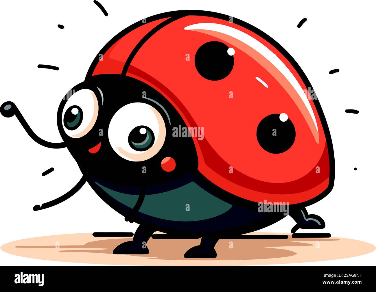Cute cartoon ladybug isolated on white background. Vector illustration ...