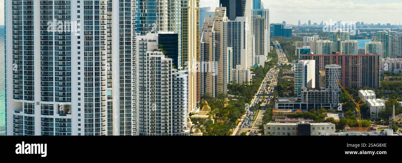 Sunny Isles Beach city with luxurious highrise hotels and condo ...