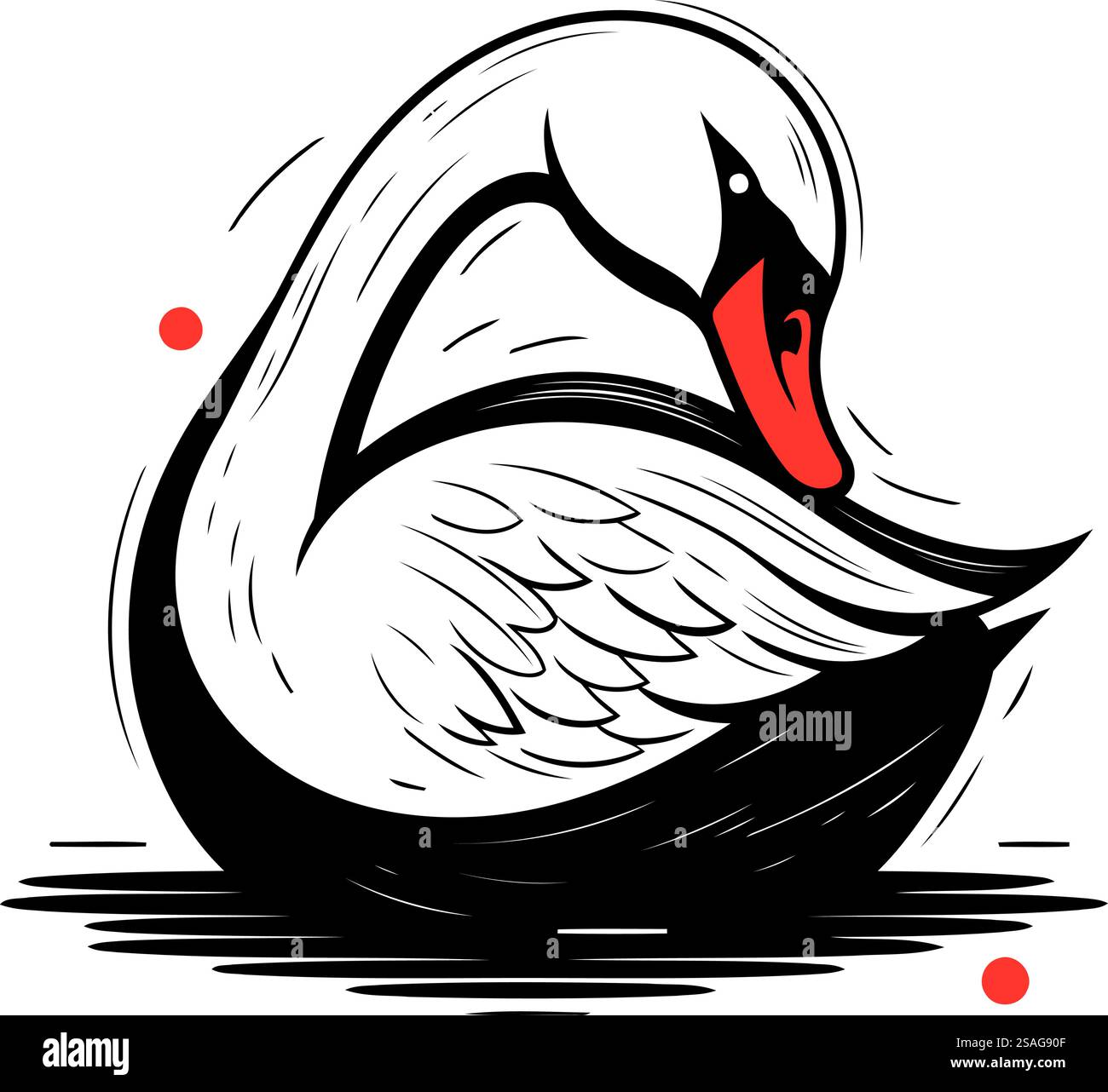Swan. hand drawn vector illustration in doodle style Stock Vector Image ...