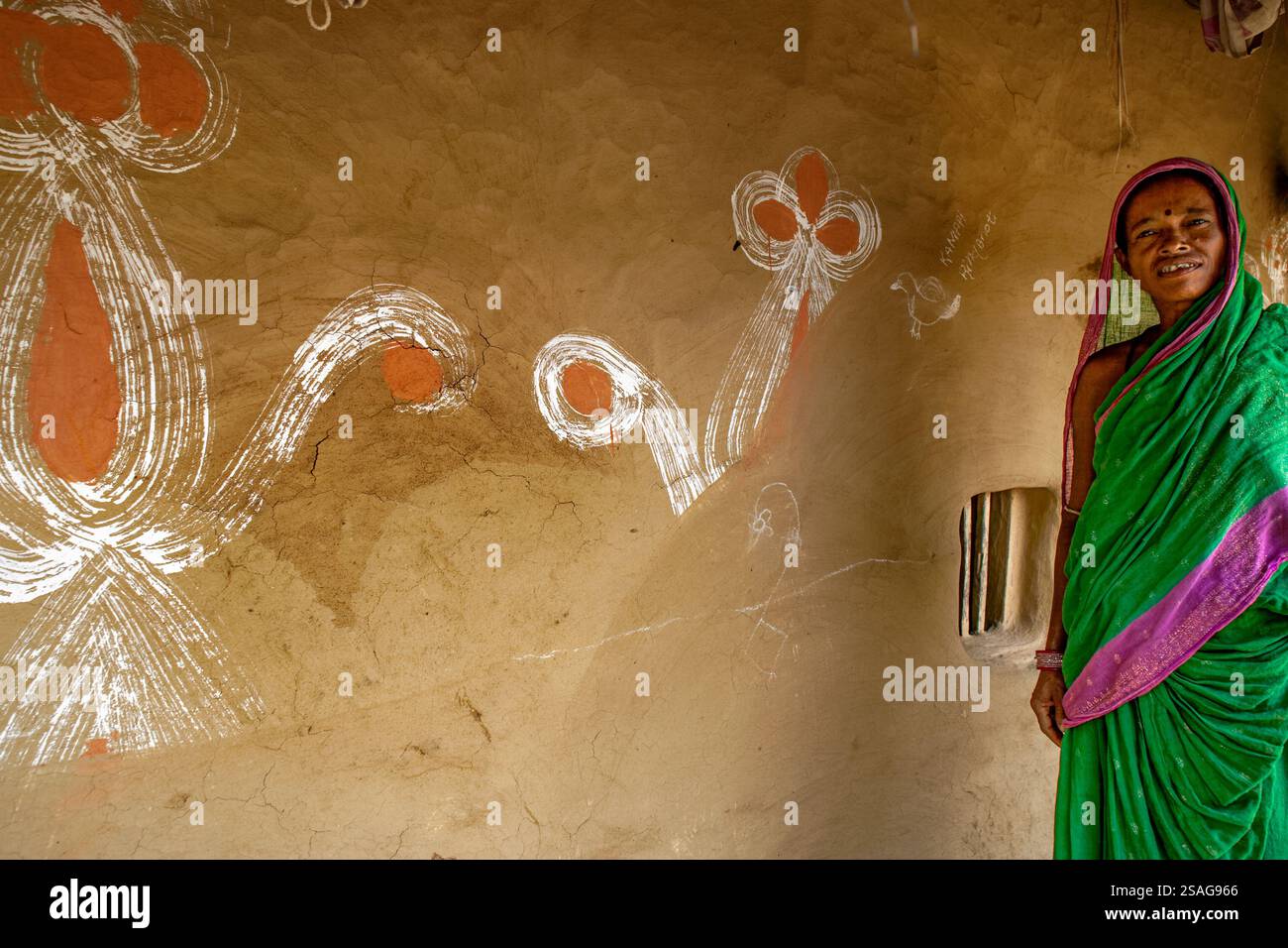 07 23 2007 Vintage Old Rice painting on farmer’s house near pipilipuri ...