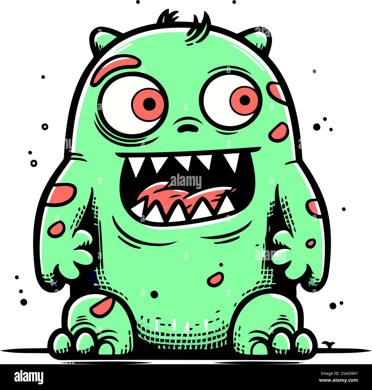 Cartoon monster with big eyes. Vector illustration of a monster Stock ...