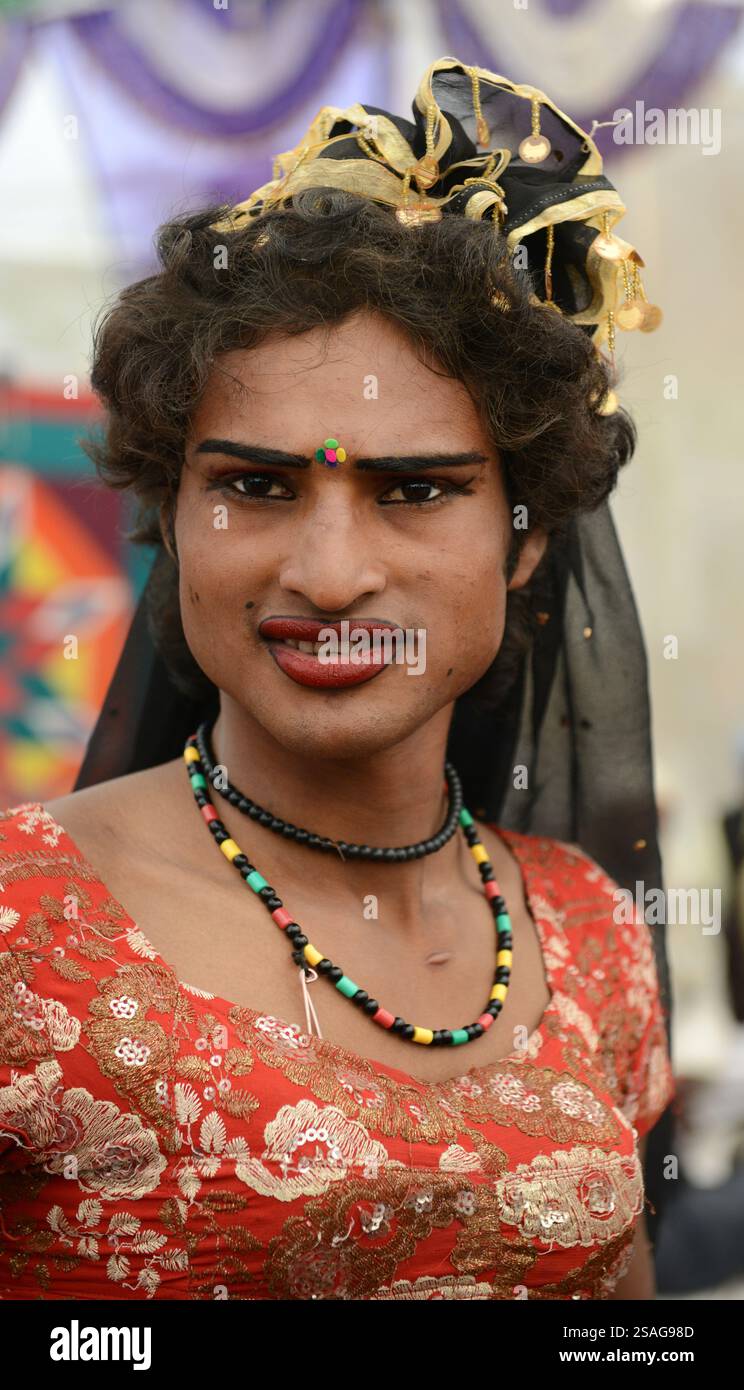Portrait of a Hijra Third Gender taken at the annual Makanpur Mela in ...